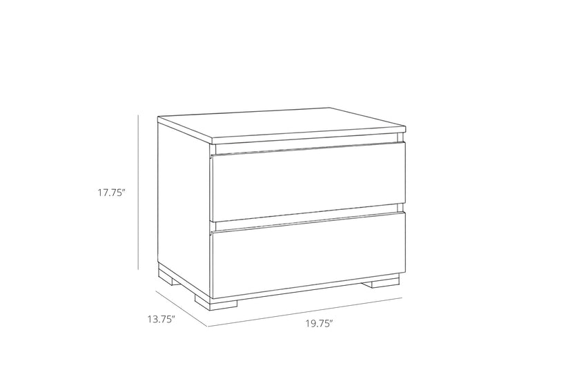 Anchorage Nightstand - Solid Beech Wood with Two Drawers – Comfort Pure