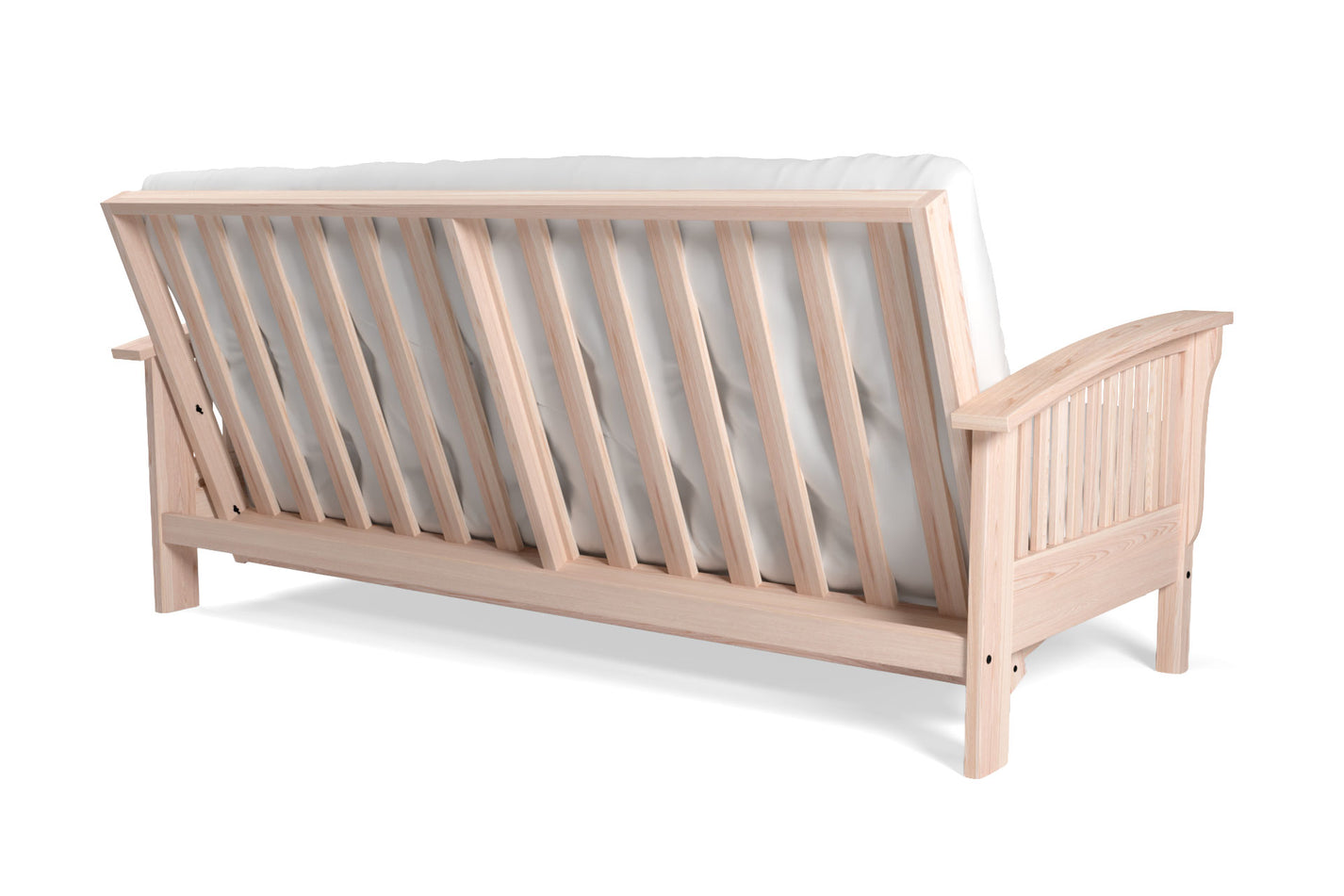 Classic Bent Arm Amish Futon Sofa Bed Frame - Solid Oak Wood ...
