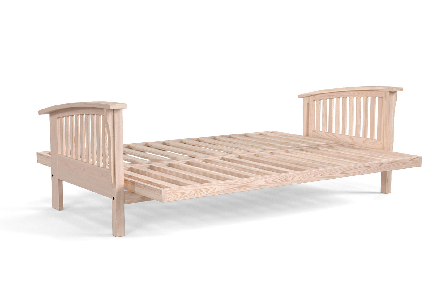 Classic Bent Arm Amish Futon Sofa Bed Frame - Solid Oak Wood ...