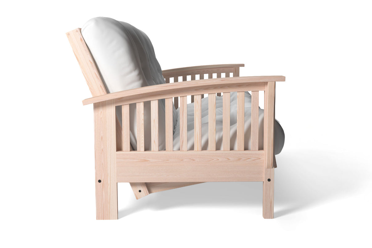 Classic Bent Arm Amish Futon Sofa Bed Frame - Solid Oak Wood ...
