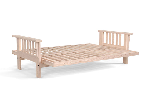 Mission Flat Arm Amish Futon Sofa Bed Frame - Solid Oak Wood ...