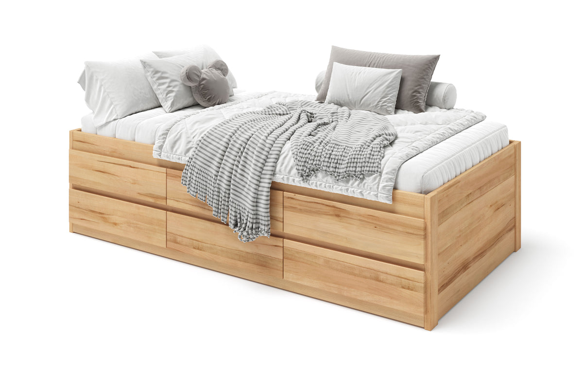 Captain's Bed - Solid Beech Wood Eco-Friendly Storage Bed – Comfort Pure