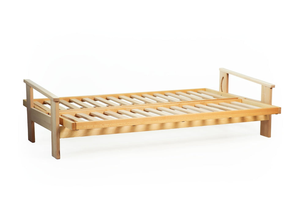 Denton Eco Futon Sofa Bed Frame - Solid Beech Wood Convertible Sleeper ...