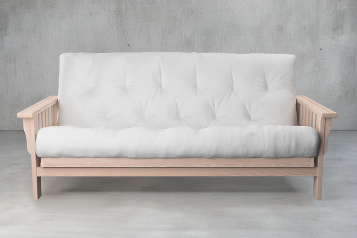 Flat Arm Mission Futon Sofa Bed Frame - Amish American Oak – Comfort Pure